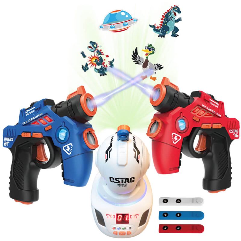 2 Mini laserguns + projector - Lasergame set met projector - Leeftijd 7+